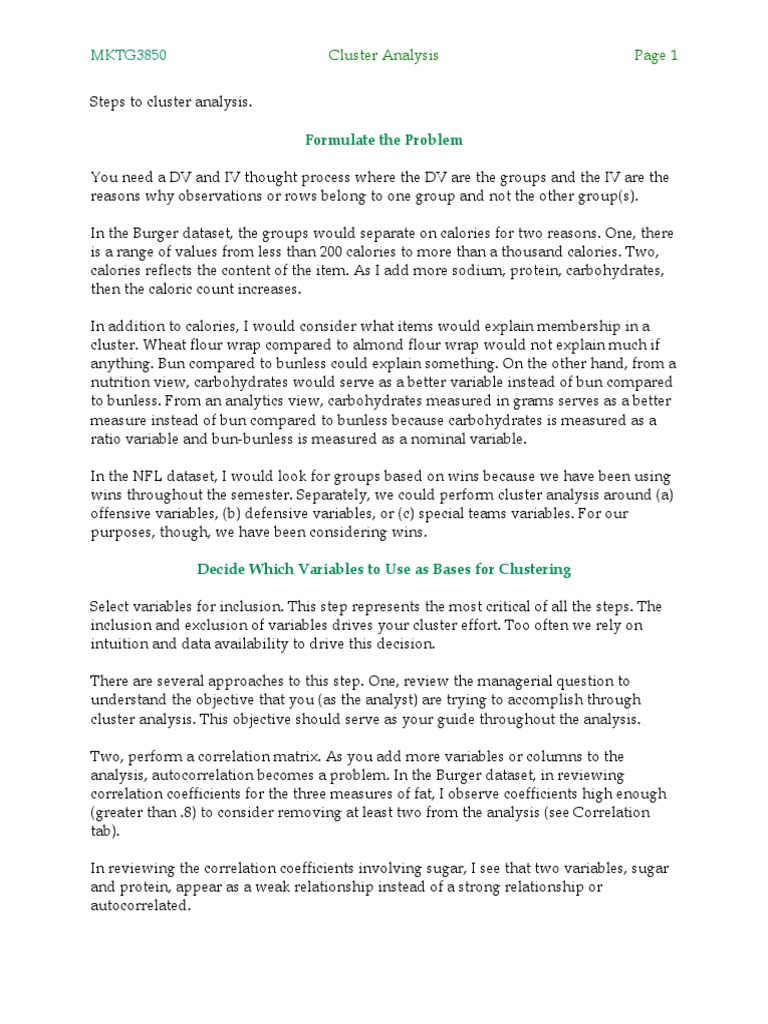 Cluster Analysis Detail Steps | PDF | Correlation And Dependence ...