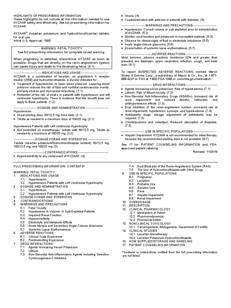 Losartan Plus Hydrochlorothiazide | PDF | Hypertension | Angiotensin