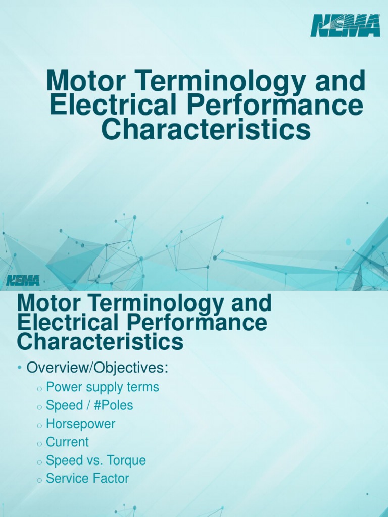 Motor Terminology and Electrical Performance Characteristics | PDF ...