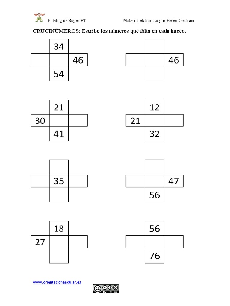 Crucinumeros Aprendemos Los Numeros de 1 Al 100 | PDF