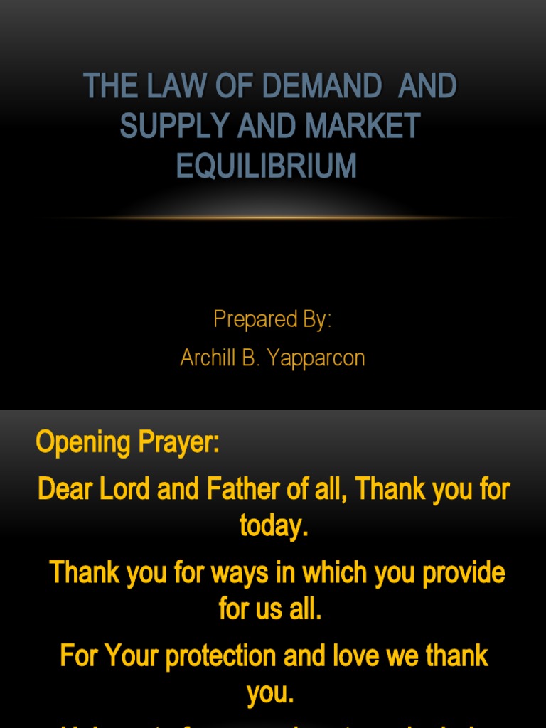 Lesson On Law of Demand and Supply | PDF | Supply (Economics) | Supply ...