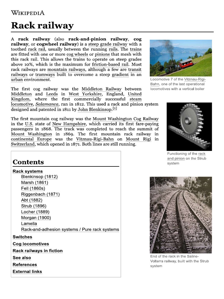 Rack Railway | PDF