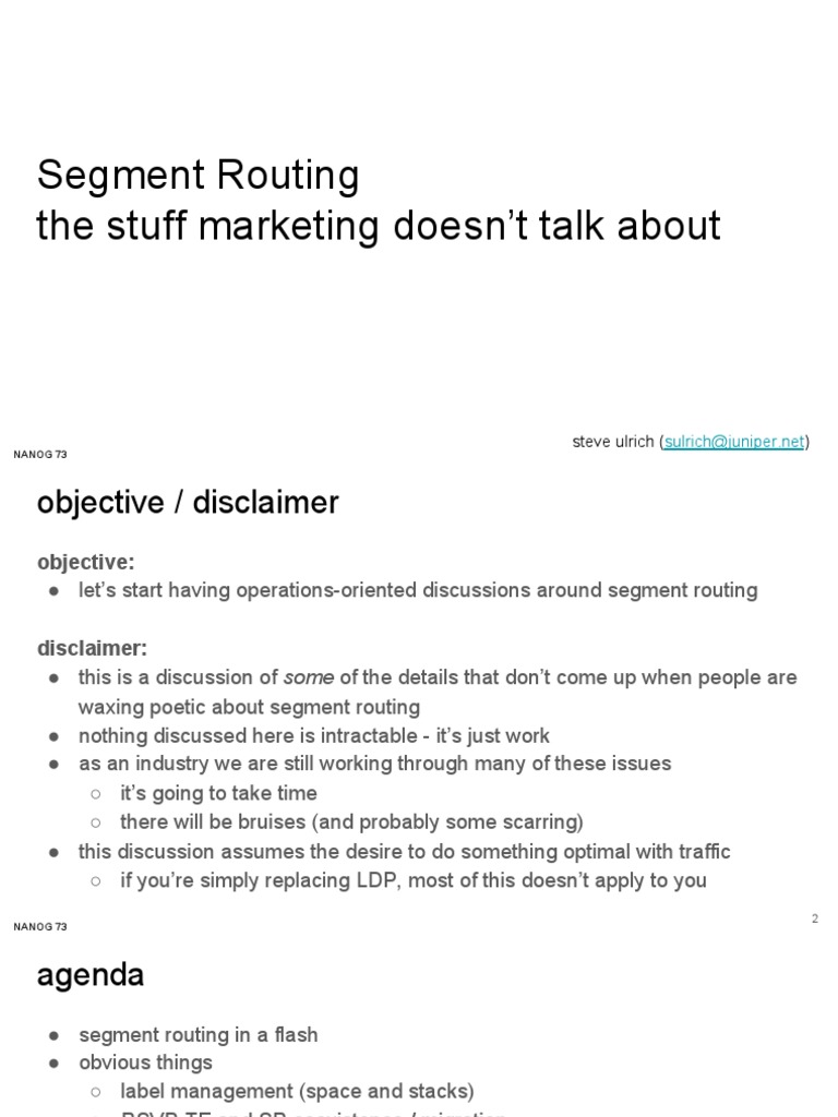 Ulrich Segment Routing The v1 | PDF | Networking | Multiprotocol Label Switching