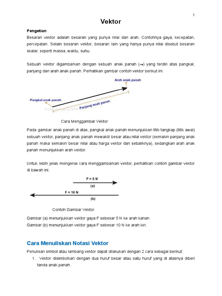 Notasi dan Penggambaran Vektor Fisika | PDF