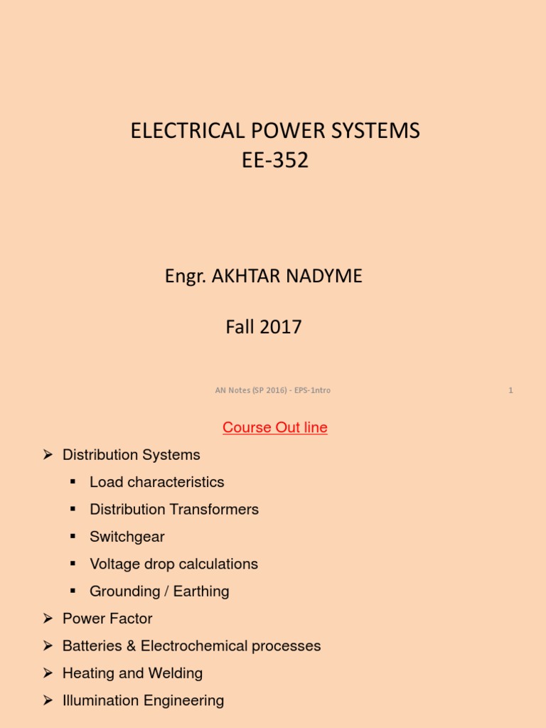 Eps 1 Intro PDF Free | PDF | Electric Power | Electric Power System