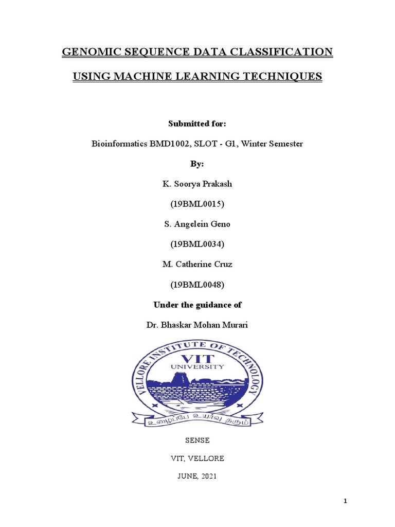 Genomic Sequence Data Classification Using Machine Learning Techniques ...