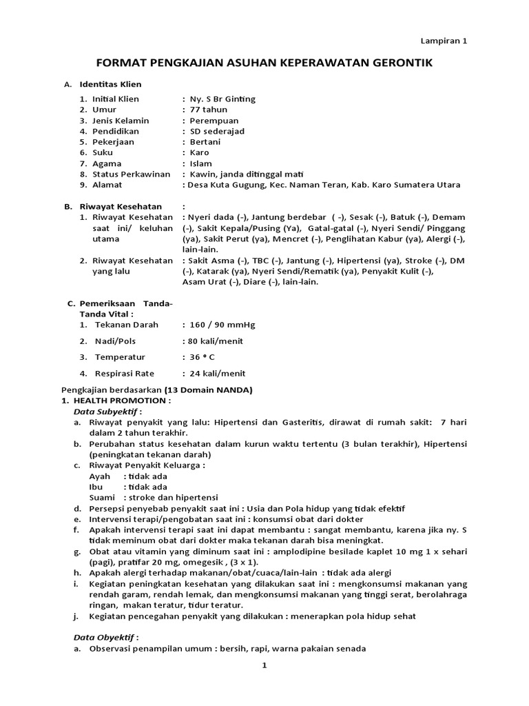 Pengkajian Askep Gerontik (Annas) | PDF