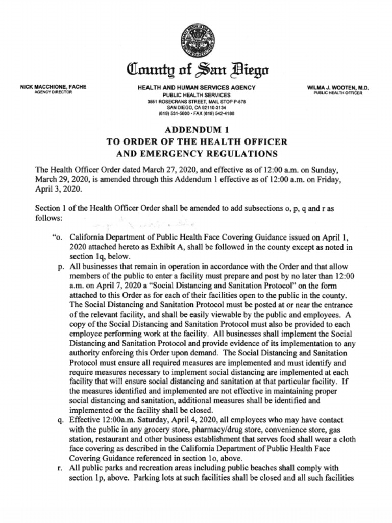 Addendum Regarding Face Coverings and Public Parks | PDF | Social Science