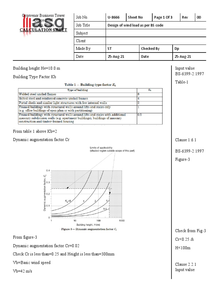 02 Wind Load Calculations As Per BS 6399-3 | PDF | Applied And ...