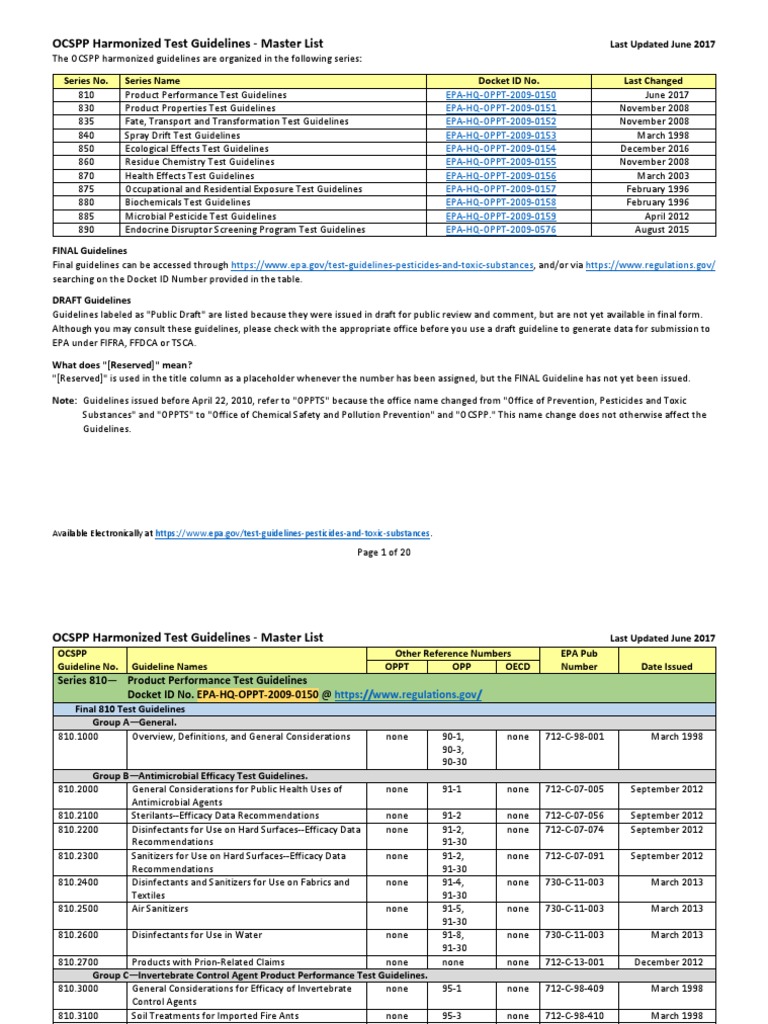 OCSPP Test Guidelines Overview | PDF | Toxicity | Pesticide