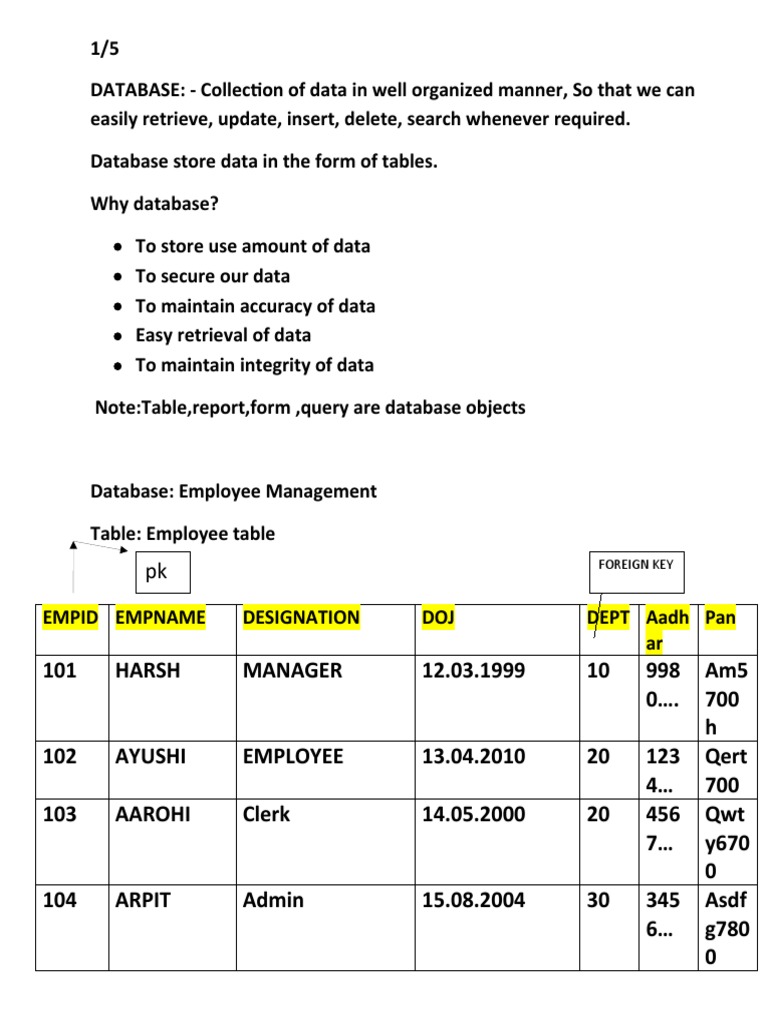 Class XII Database | Download Free PDF | Relational Database | Sql