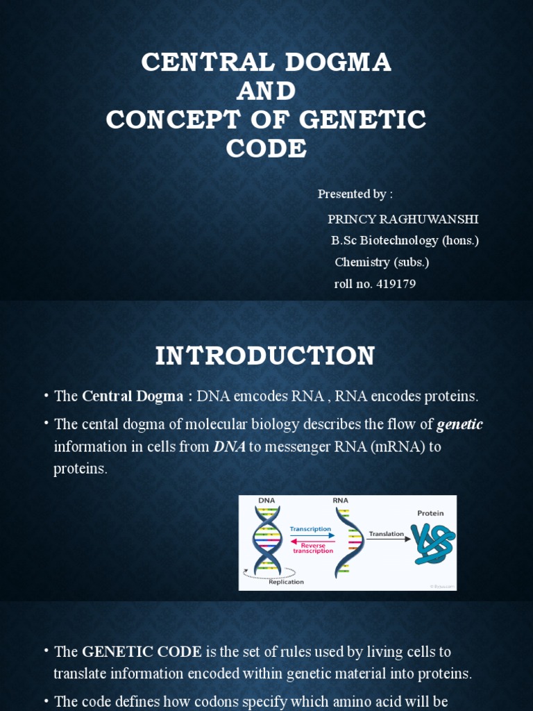 Central Dogma AND Concept of Genetic Code | PDF | Genetic Code | Rna
