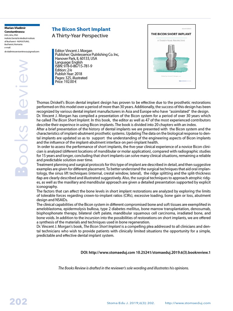 The Bicon Short Implant | PDF | Dental Implant | Clinical Medicine
