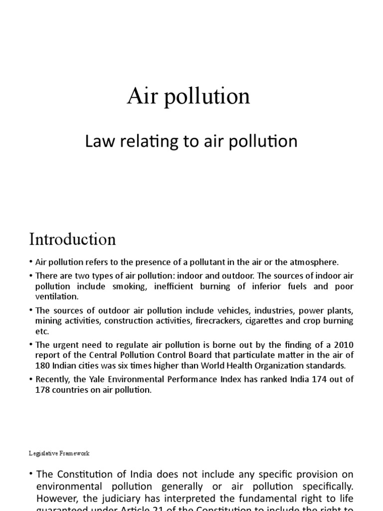 Law Relating To Air Pollution | PDF | Air Pollution | Pollution