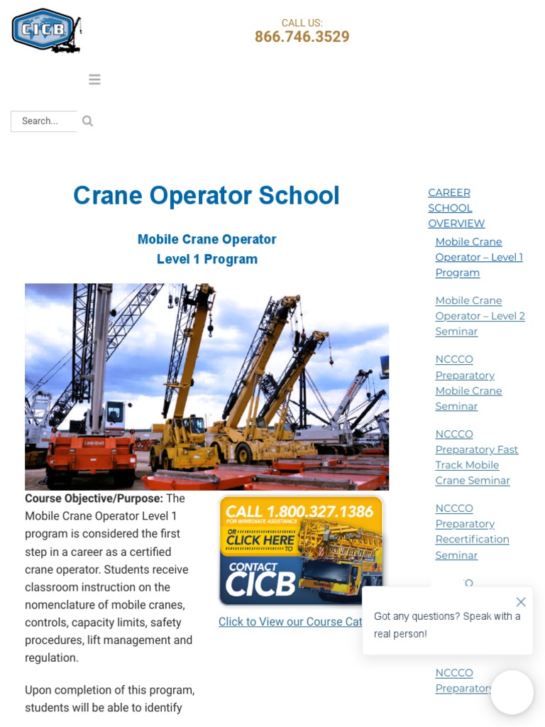 CICB - Mobile Crane Operator - Level 1 Program | PDF | Crane (Machine)