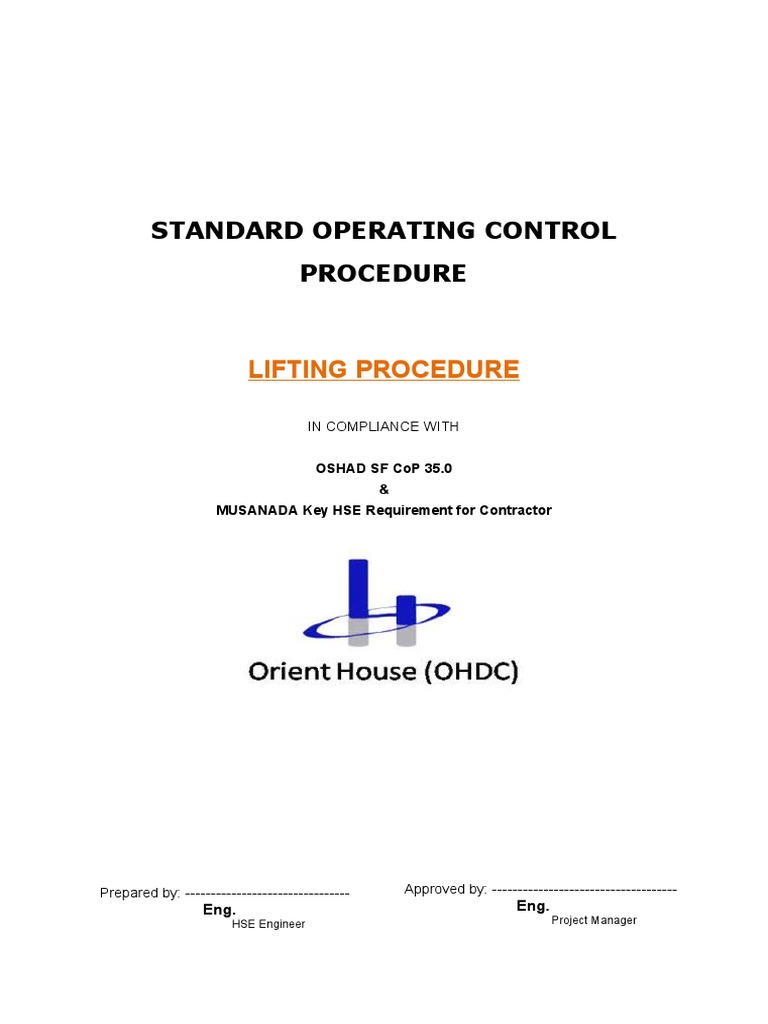 OHDC Lifting Procedure | PDF | Crane (Machine) | Wind Speed