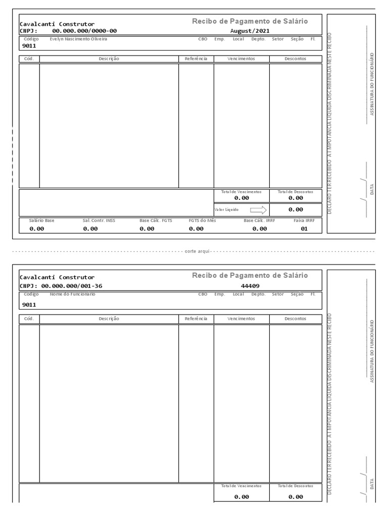 Modelo de Contracheque Gratuito | PDF | Pagamentos