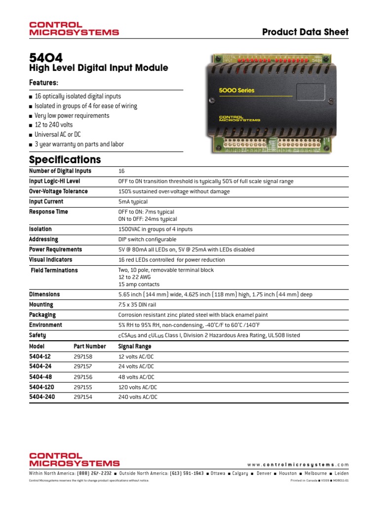 Sch-225-E-scd-gen-017 - Cms Rtu 5404 Digital Input Module Datasheet ...