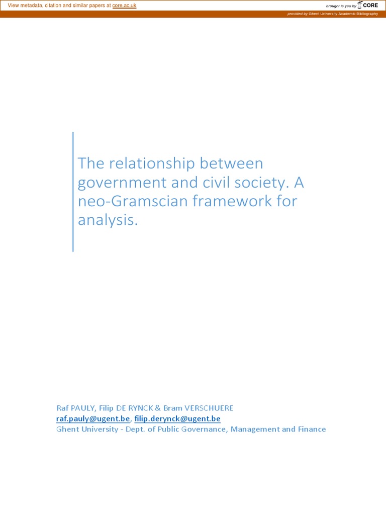 The Relationship Between Government and Civil Society. A Neo-Gramscian ...