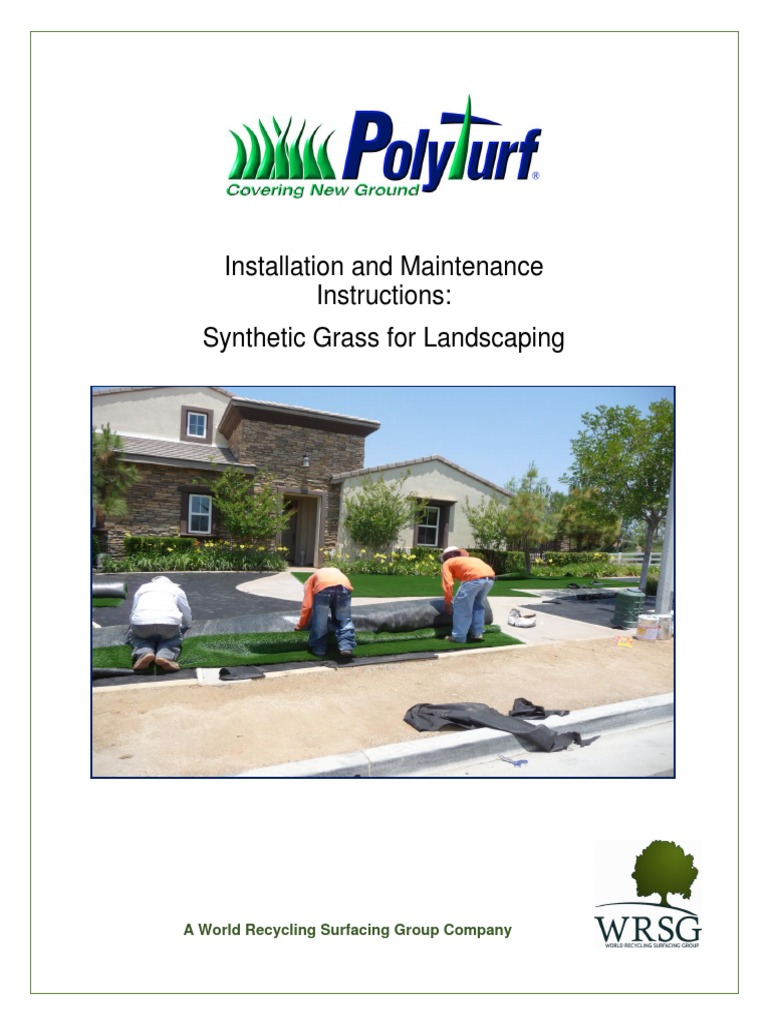 Polyturf Installation Manual Landscape Only | PDF | Drainage | Adhesive