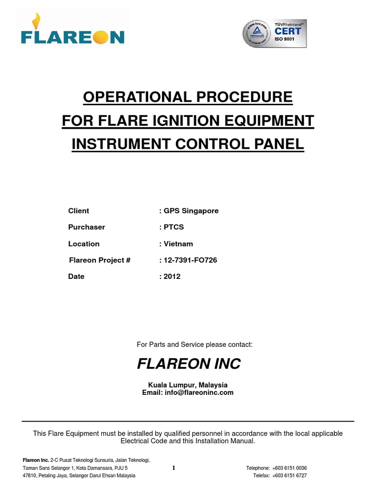 ICP Control & Operationg Philosophy | PDF | Switch | Valve