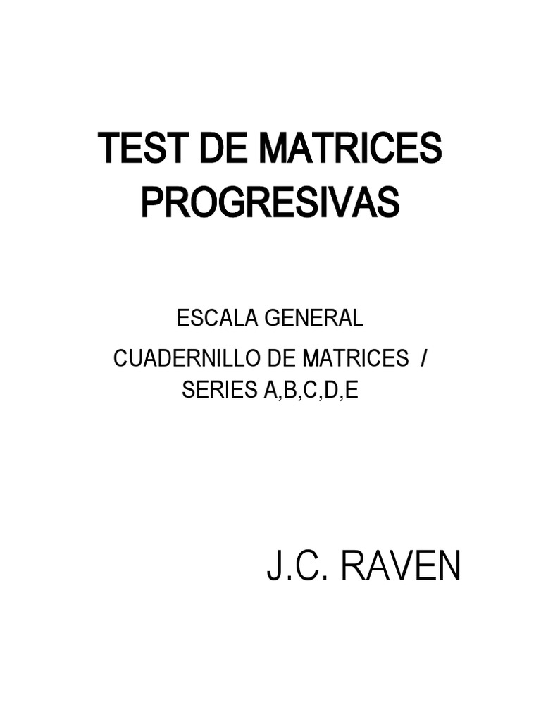 Test de Matrices Progresivas Raven SPM | PDF