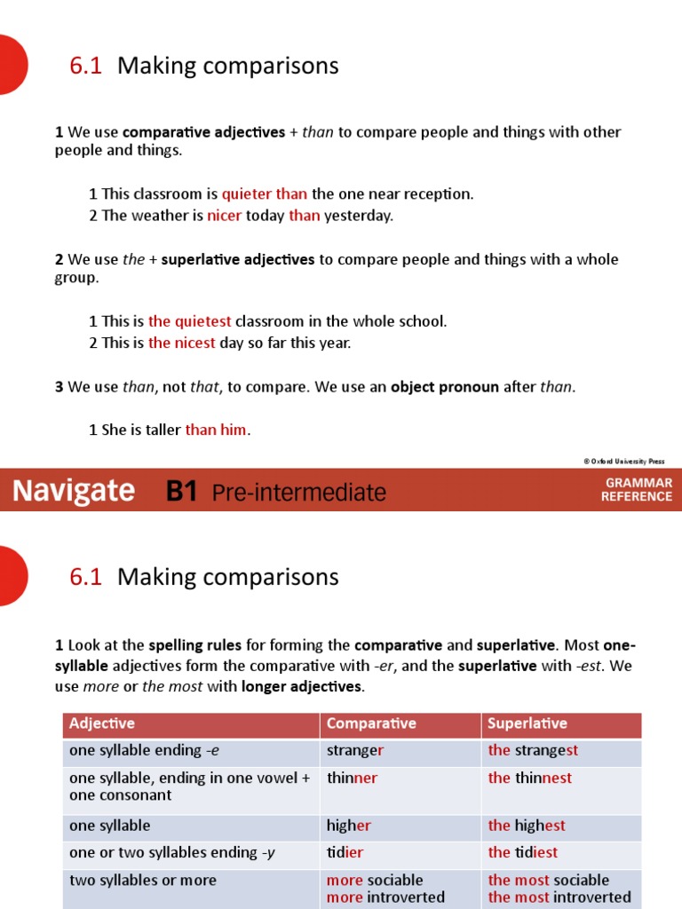 Making Comparisons: 1 We Use Comparative Adjectives + Than To Compare ...