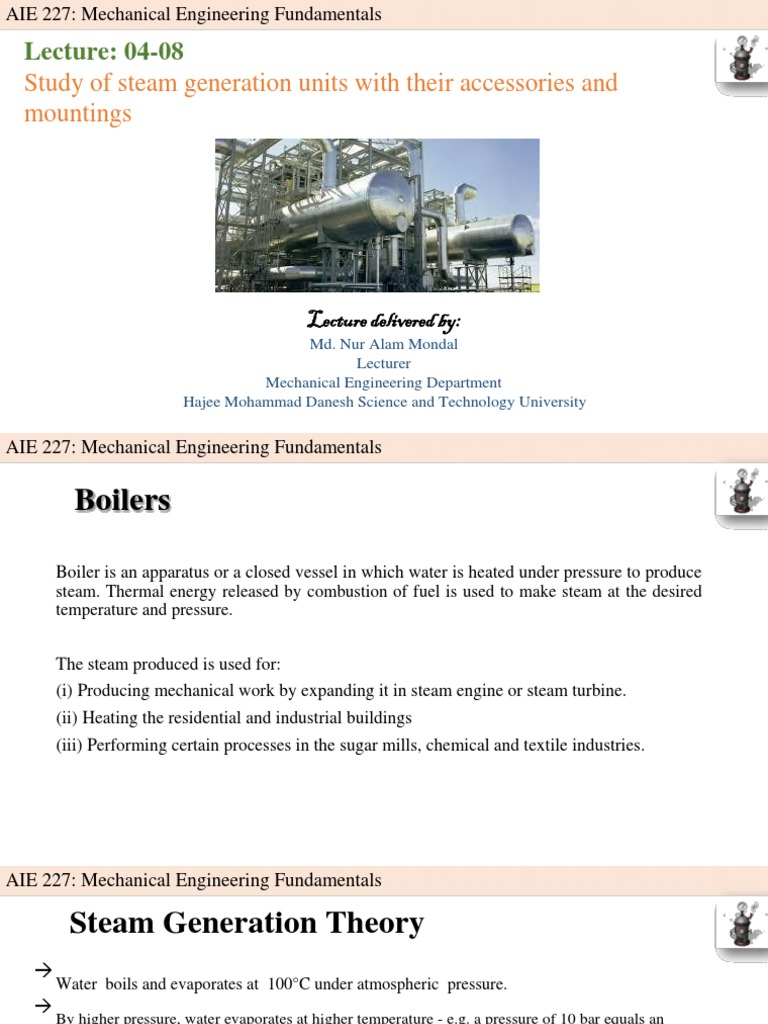 Study of Steam Generation Units With Their Accessories and Mountings ...