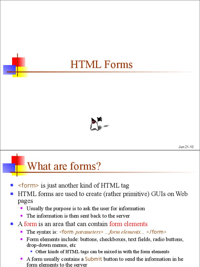 Htmlforms | PDF | Html Element | Java Script