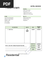 Hotel Room Invoice Template | PDF