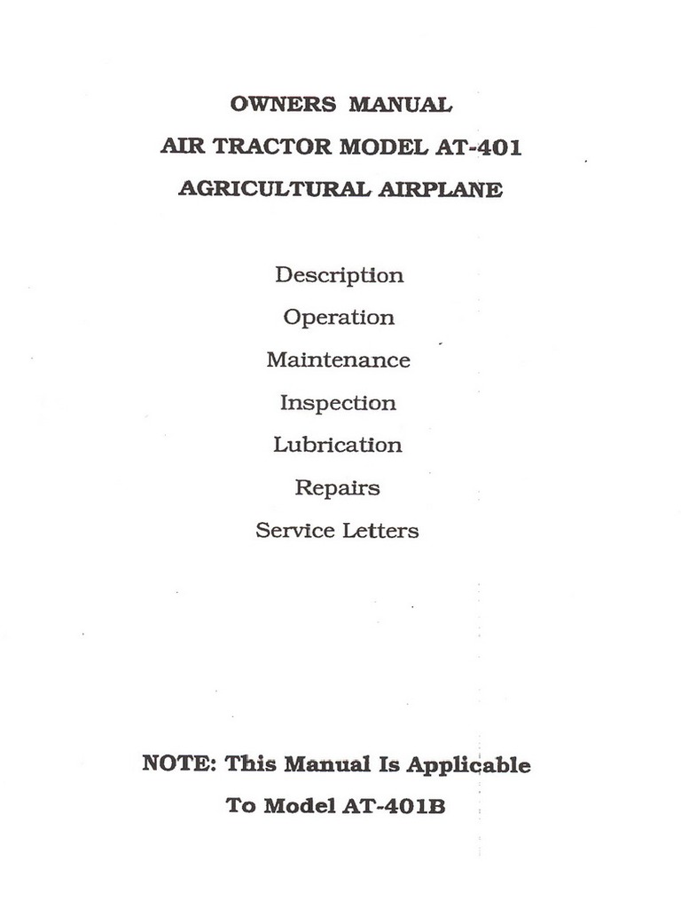Air-Tractor AT401 POH | PDF