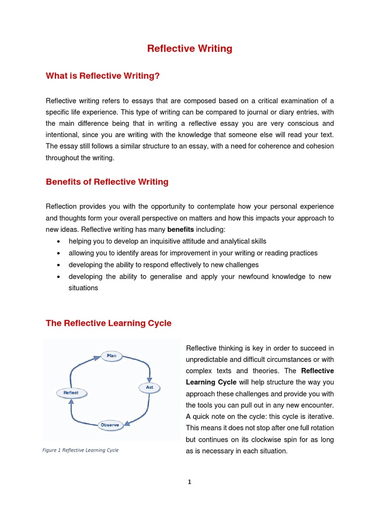 Reflective Writing (Version 2) | Download Free PDF | Essays | Theory