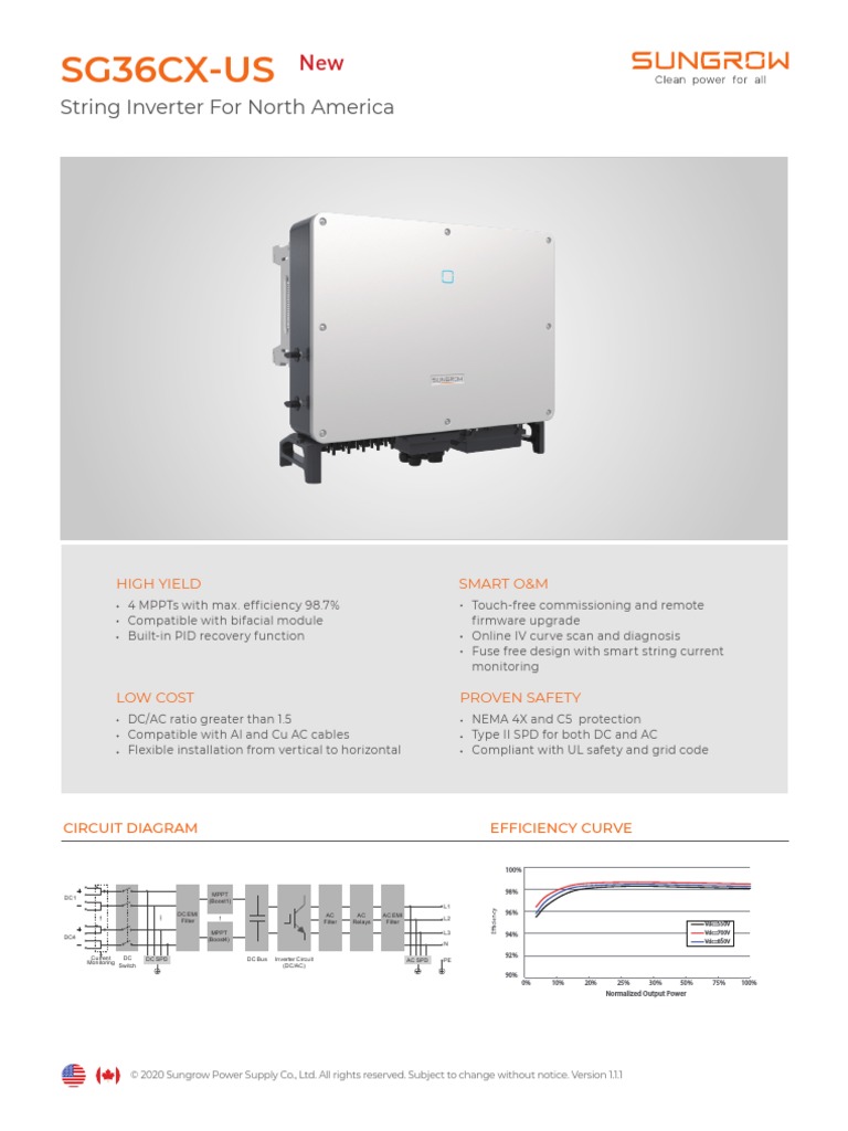 SG36CX FichaTecnica | PDF | Alternating Current | Power Inverter