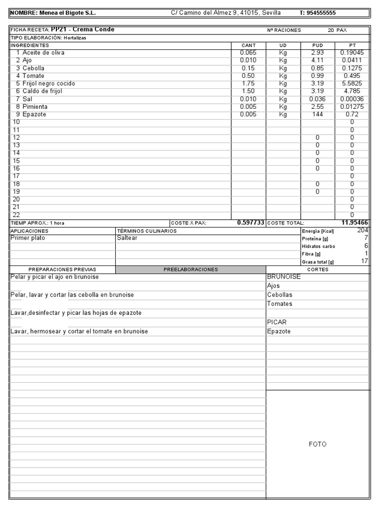 FT-PP21 Crema Conde | PDF | Caldo | Comida regional y étnica