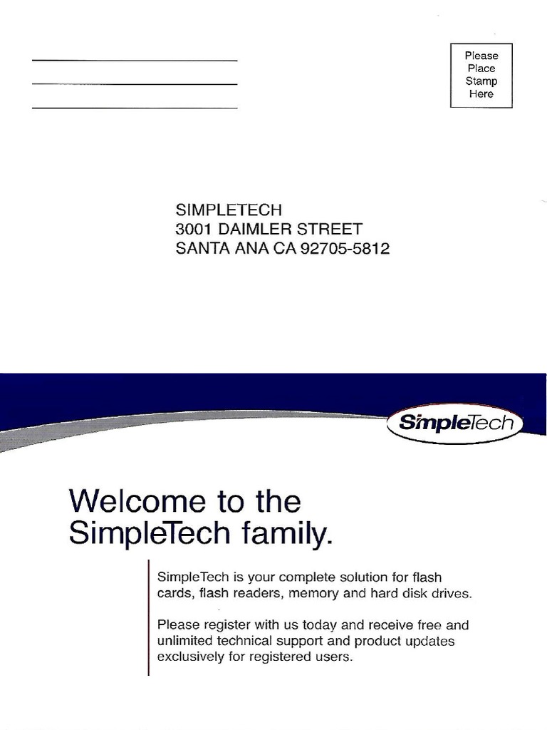 Simpletech Hard Drive Registration Form | PDF
