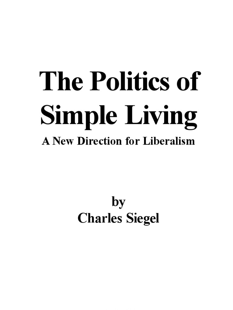 Politics of Simple Living | PDF