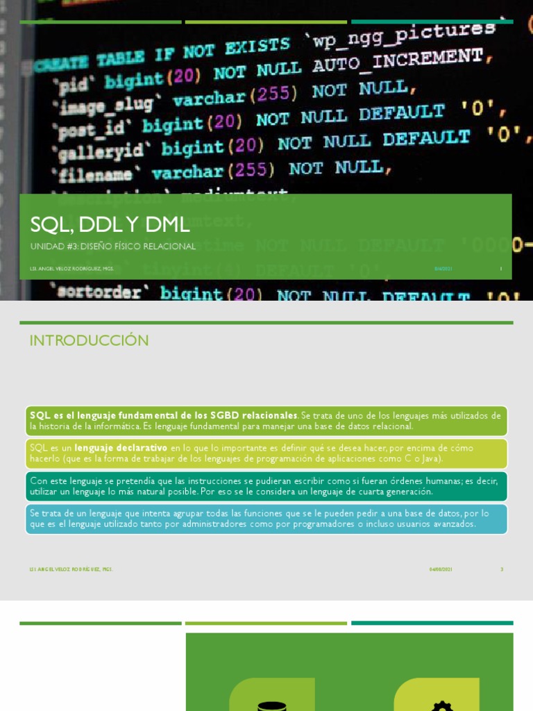 Introducción a SQL y sus Componentes | PDF | SQL | Lenguaje de programación