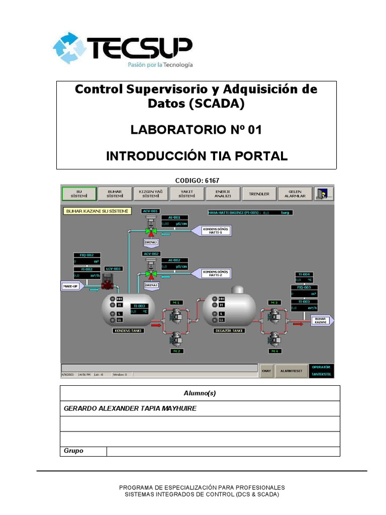 Laboratorio-01-Sistemas SCADA - TIA PORTAL | PDF | Scada | V Mware