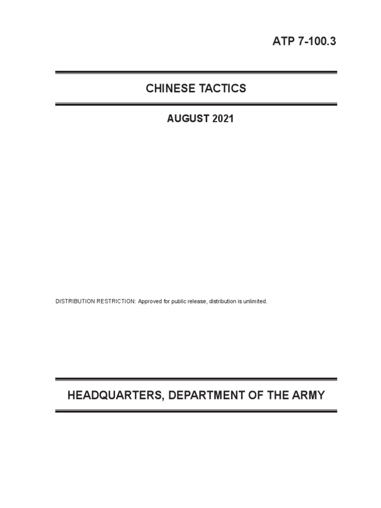 Chinese Military Tactics Overview | PDF | People's Liberation Army | China