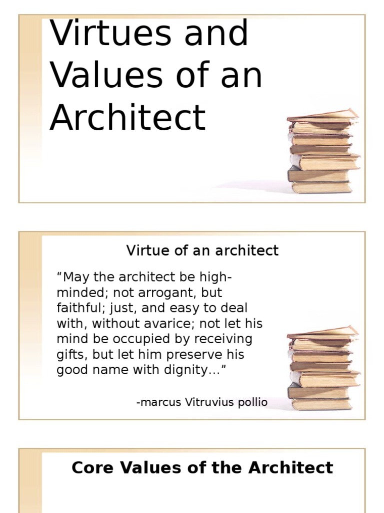 Prof 2 Virtues and Values of An Architect | PDF | Architect | Virtue