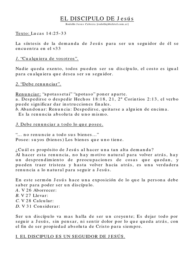 Demandas del Discipulado Cristiano | PDF | Jesús | Cristo (título)