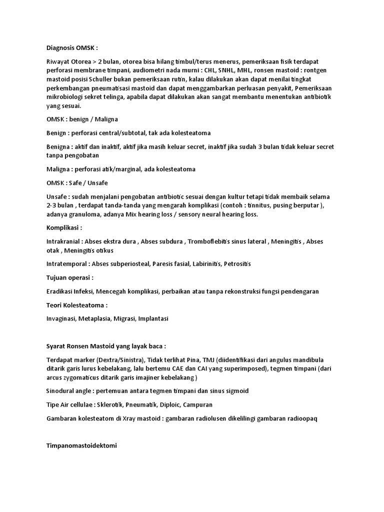 Diagnosis OMSK | PDF