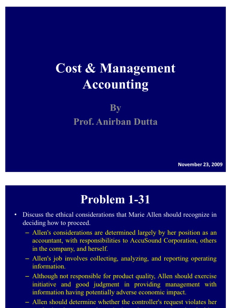 Cost & Management Accounting | PDF | Engineer | Business