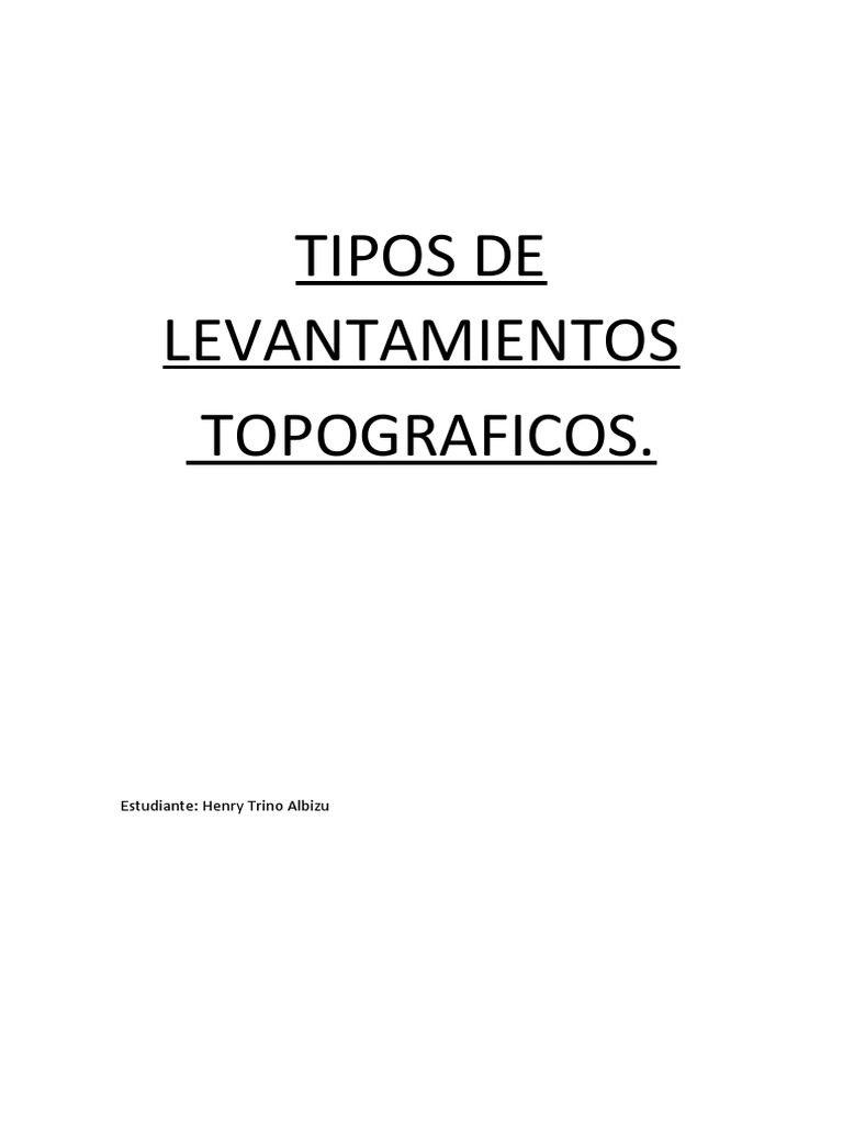 Tipos de Levantamiento | PDF