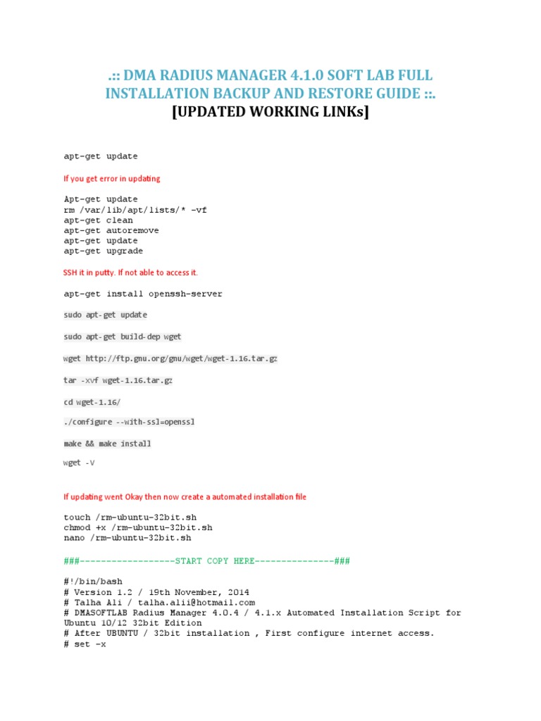 Radius Manager DMA Softlab Configuration File | PDF | System Software | Free Software