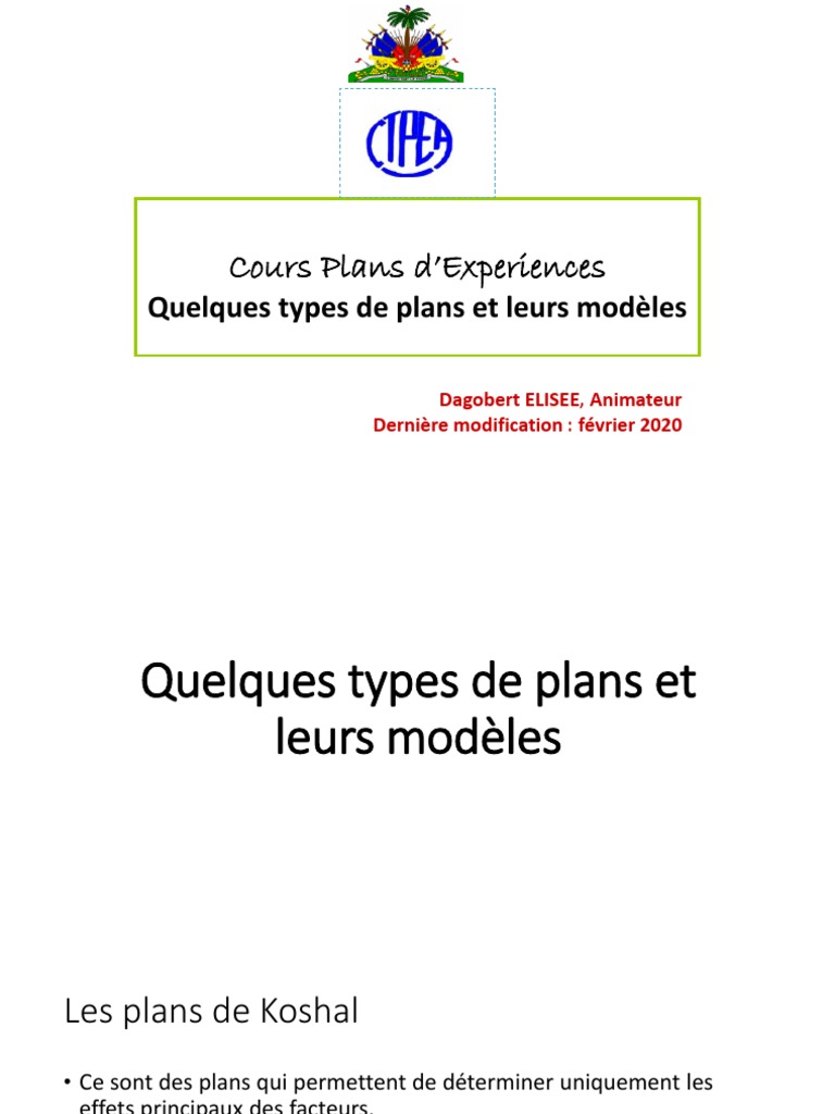 Types de Plans d'Expériences et Modèles | PDF | Expérience | Plan d ...