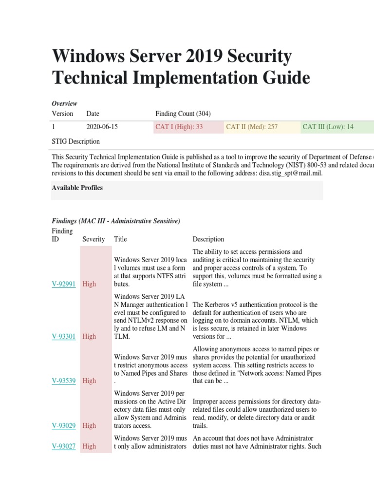 Windows Server 2019 Security Technical Implementation Guide | PDF | Remote Desktop Services ...