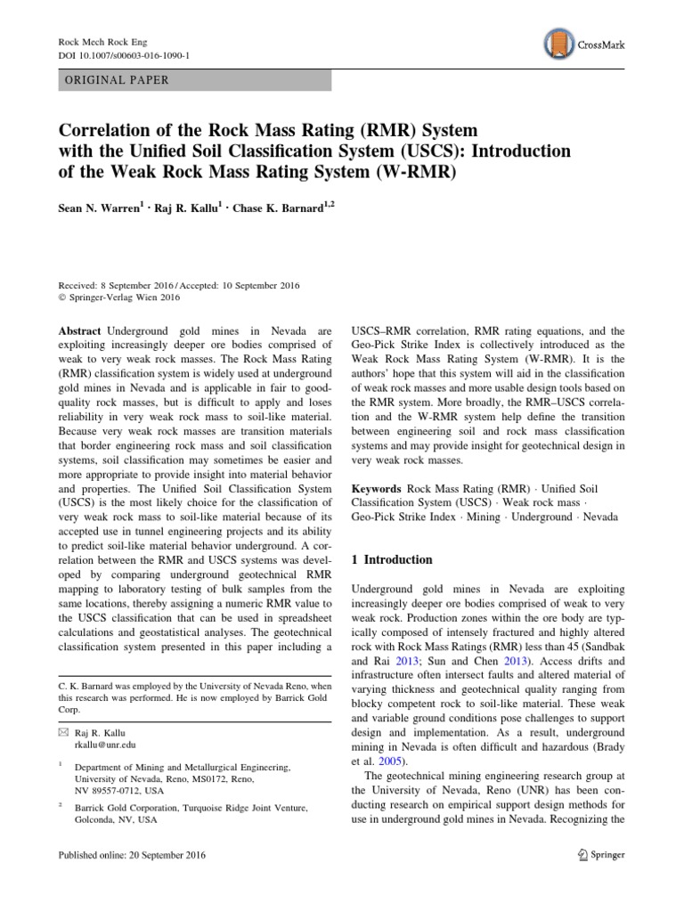 RMR Weak Rocks | PDF | Geotechnical Engineering | Silt