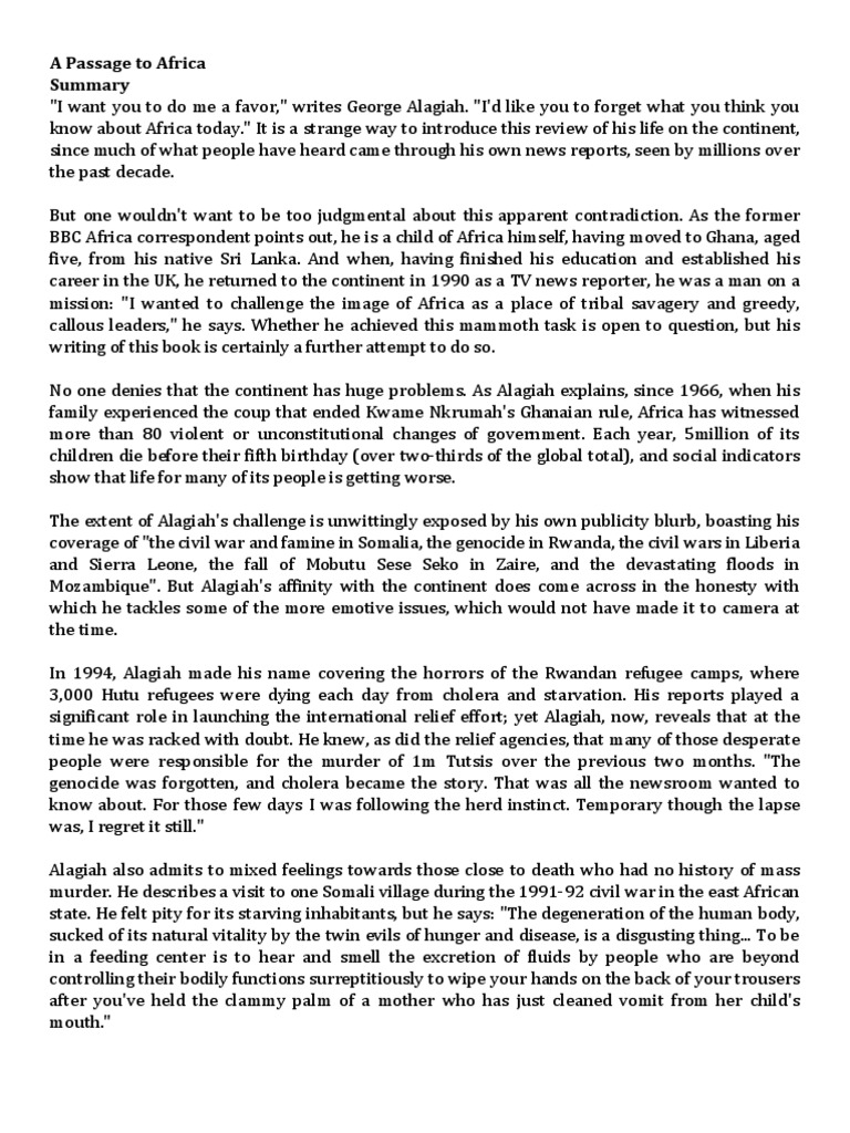 A Passage To Africa | PDF | Africa | Adjective