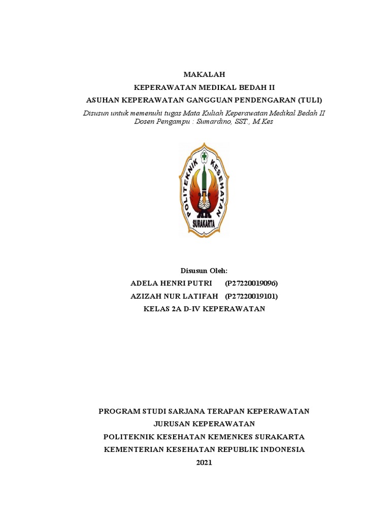 Pathway Gangguan Pendengaran pada Lansia | PDF | Pengembangan Diri ...